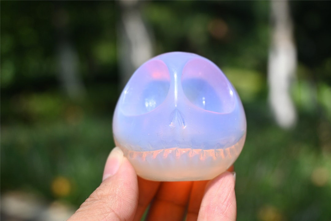 2'' Carved Quartz Pink Opalite Jack Skull，halloween Gift，crystal Skull ...