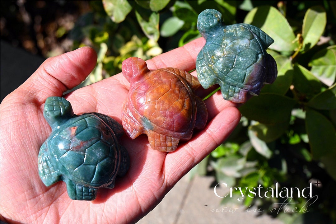 2.2'' Natural Ocean Jasper Sea Turtle，quartz Crystal Carved，crystal ...