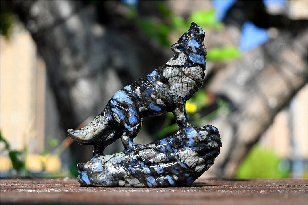 3.4'' Carved Natural Rhyolite Wolf Skull，carved Wolf，crystal Wolf ...