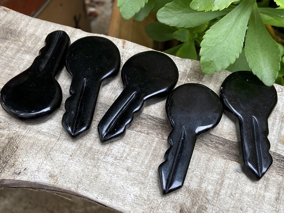 2'' Natural Hand Carved Obsidian Key，obsidian Skull，father's Day Gift ...