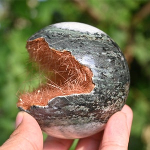 60mm+ Needle Ironstone Carved Ball,magnesite Goethite Crystal Ball,hand ...