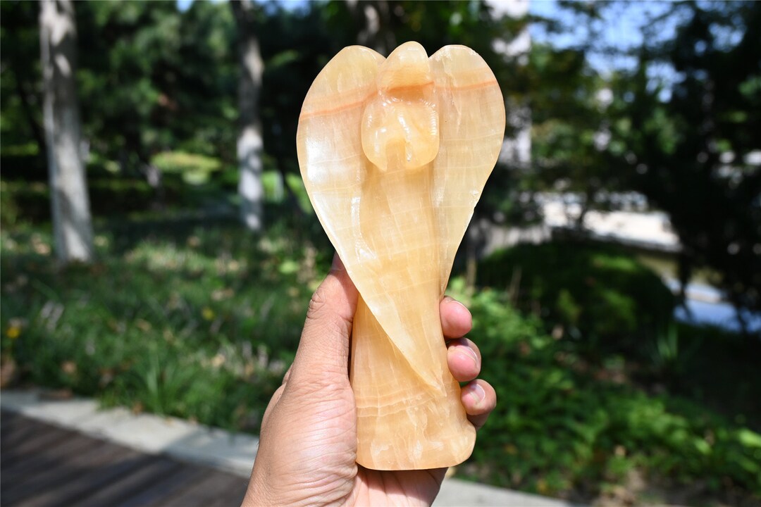 6.4'' Natural Carved Geodes Stone Angel，quartz Crystal，crystal Carved ...