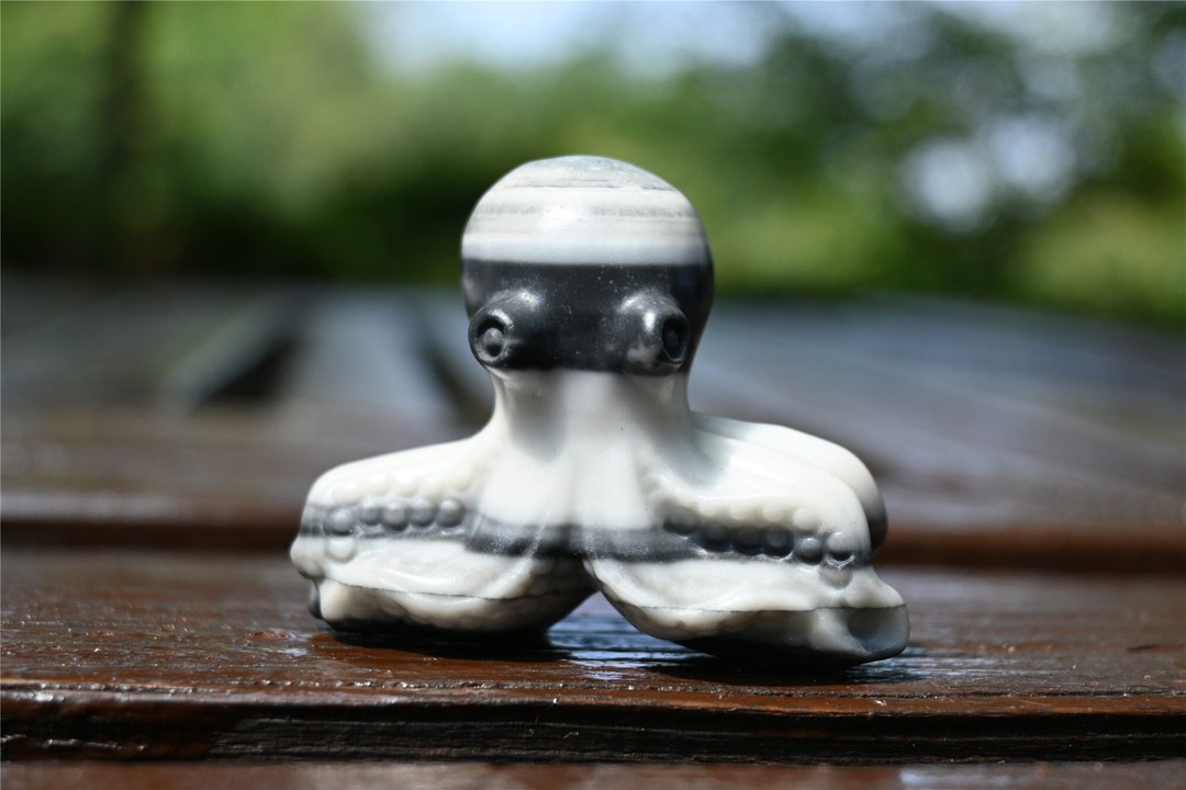 2.5'' Natural Carved Taichi Stone Octopus，crystal Octopus Skull，quartz ...