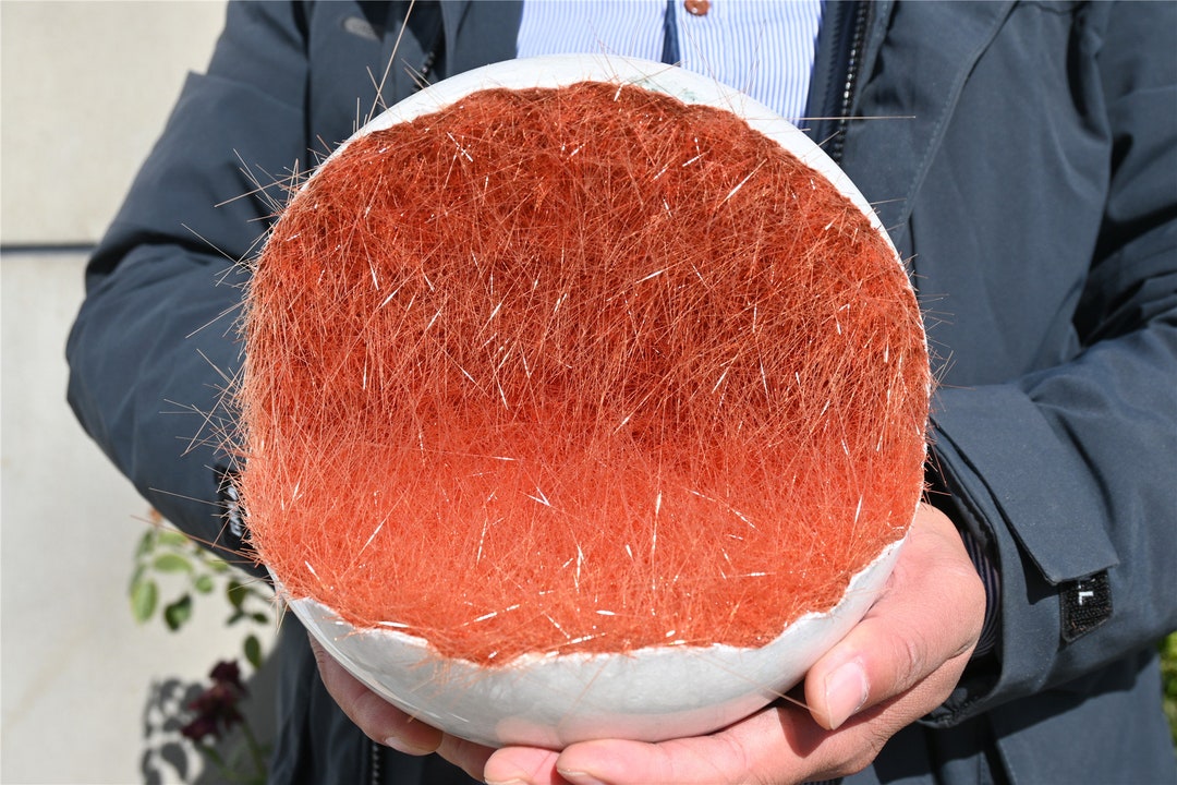 180mm+ Orange Needle Ironstone Ball,open Mouth Magnesite Goethite ...