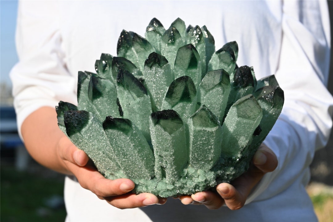 5KG+ Crystal Cluster，green Quartz Cluster Crystal，quartz Point Vug ...