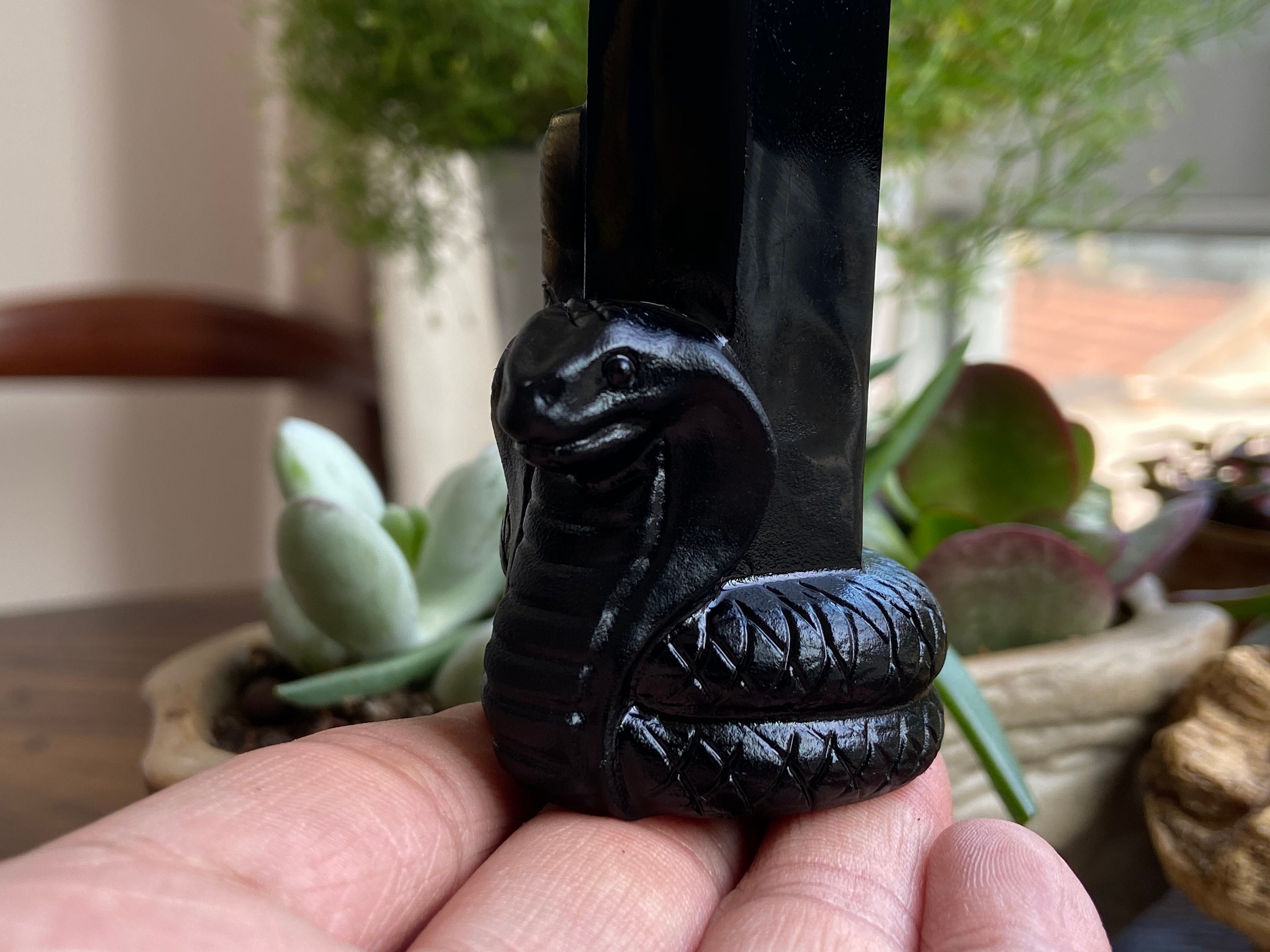 3.8'' Natural Hand Carved Obsidian Snakeobsidian - Etsy