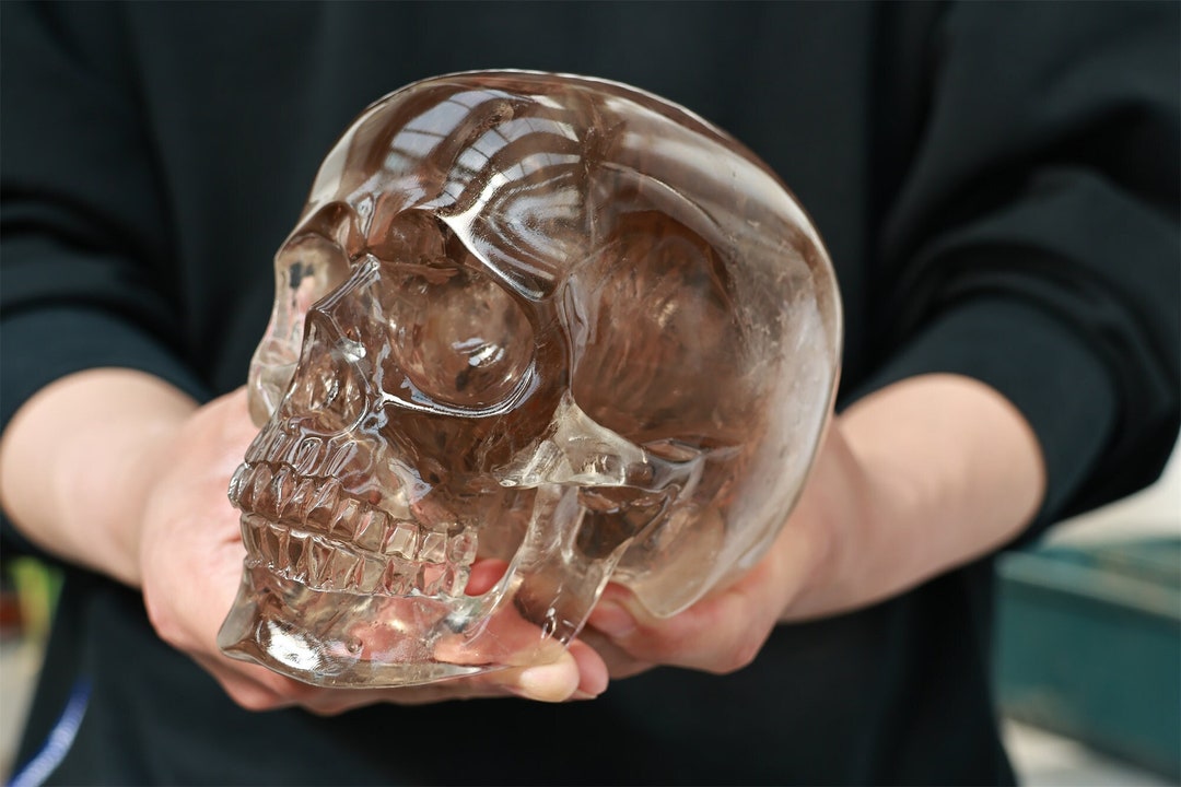 5.80LB Natural Carved Elixir Smokey Quartz Skull/quartz Crystal/crystal ...