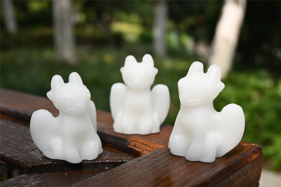 2.4'' Natural White Jade Light Fiend，crystal Carved，quartz Carved ...