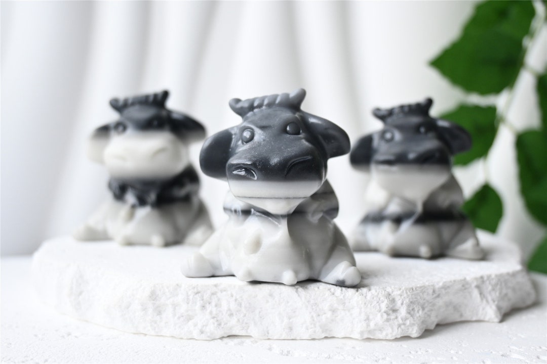 2'' Carved Natural Taichi Stone Cow Skull，crystal Skull，carved Cow ...