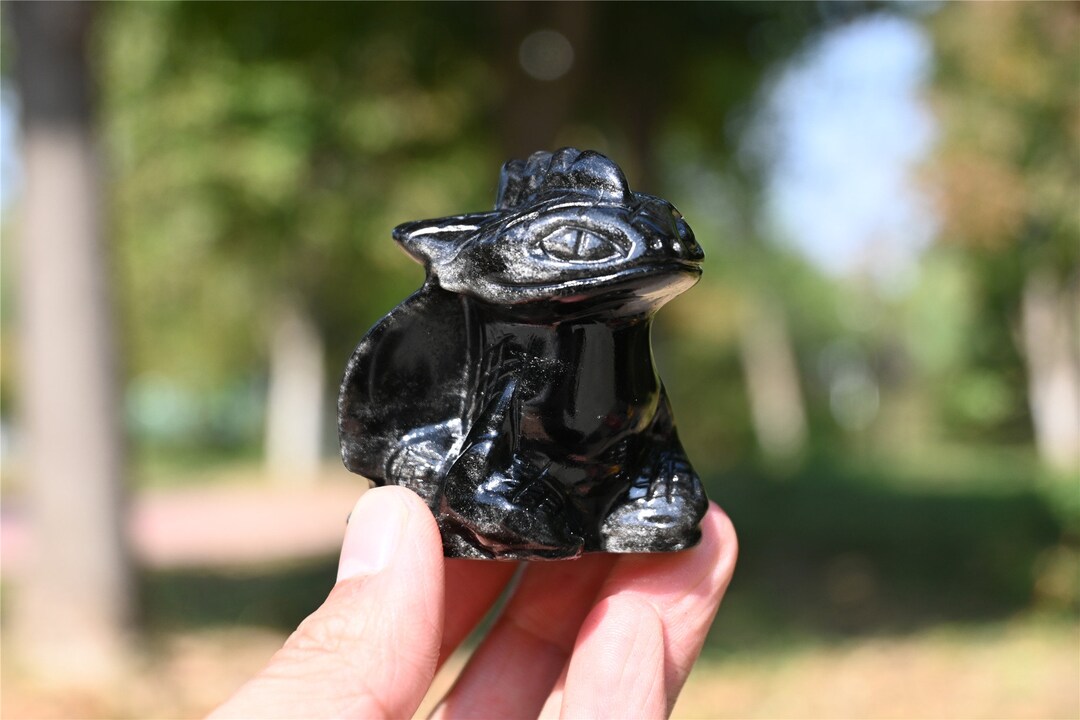 2'' Natural Carved Obsidian Toothless，crystal Dragon，quartz Crystal ...