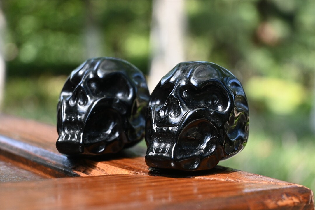 1.4'' Natural Carved Obsidian Demon Skull，obsidian Skull，crystal Skull ...