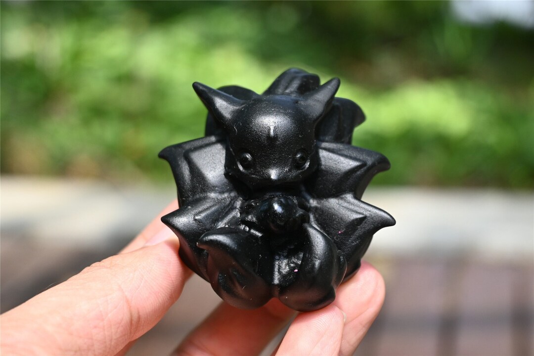 2'' Natural Hand Carved Obsidian Fox，crystal Nine-tailed Fox，quartz ...
