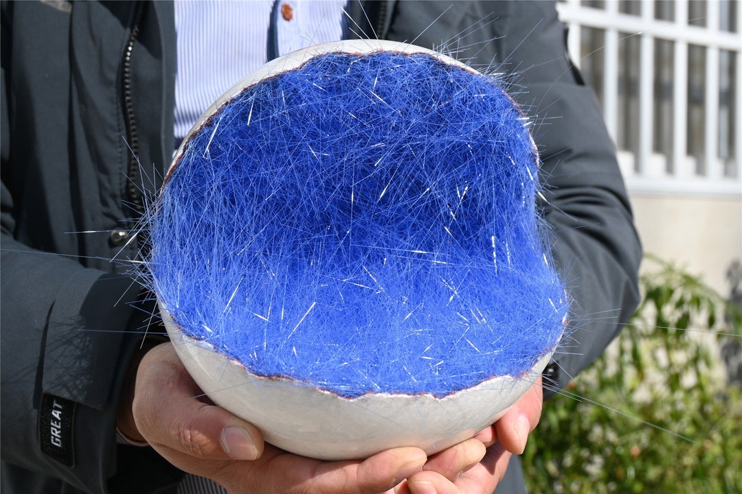 180mm+ Blue Needle Ironstone Ball,open Mouth Magnesite Goethite Crystal ...