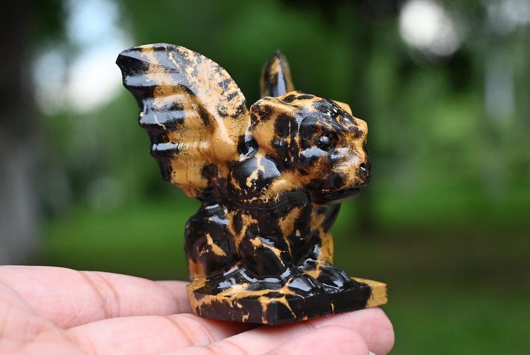 2.3'' Picture Stone Gargoyle，crystal Gargoyle，carved Skull，crystal Gift ...