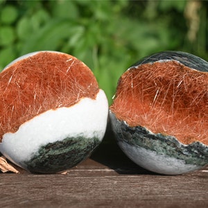 60mm+ Needle Ironstone Carved Ball,magnesite Goethite Crystal Ball,hand ...