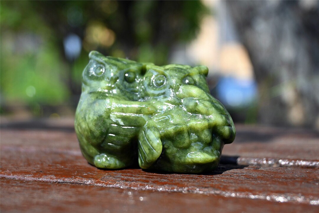 2.4'' Natural Green Jade Owl，quartz Crystal Owl Carved，owl Figurine ...