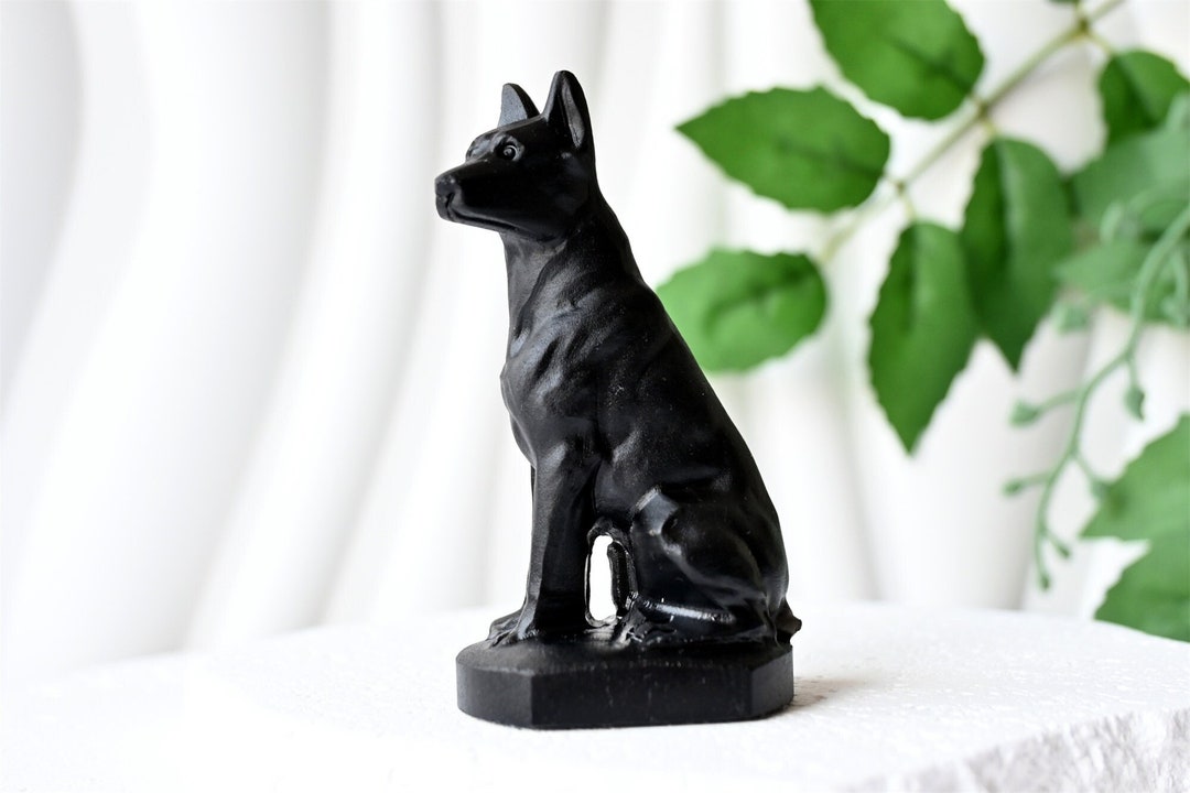 2.4'' Natural Carved Obsidian Dog，quartz Crystal，crystal Gift，crystal ...