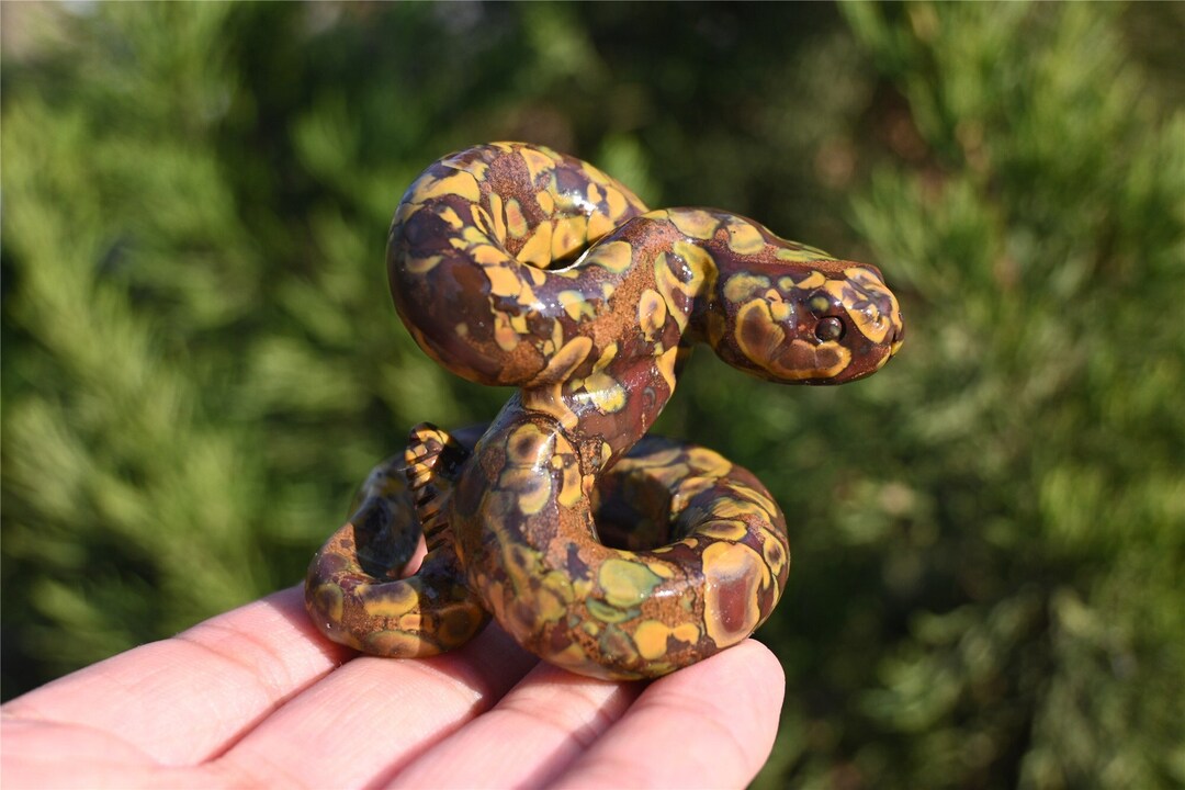 2.2" Natural Azo Stone Carved Snake, Quartz Crystal Carved Snake,snake ...