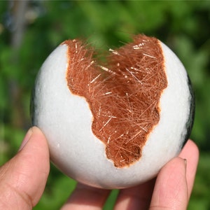60mm+ Needle Ironstone Carved Ball,magnesite Goethite Crystal Ball,hand ...