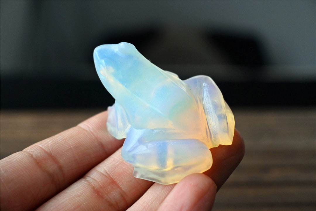 2'' Carved Opalite Frog，crystal Gift，crystal Frog Carved，quartz Crystal ...