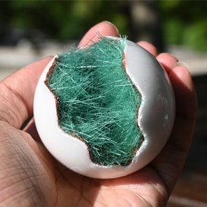 55mm+ Green Needle Ironstone Ball,open Mouth Magnesite Goethite Crystal ...