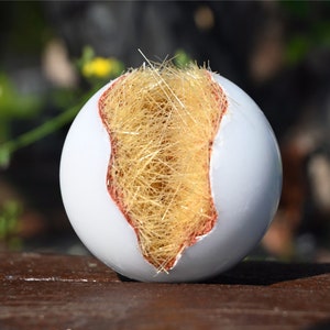 55mm+ Yellow Needle Ironstone Ball,open Mouth Magnesite Goethite ...