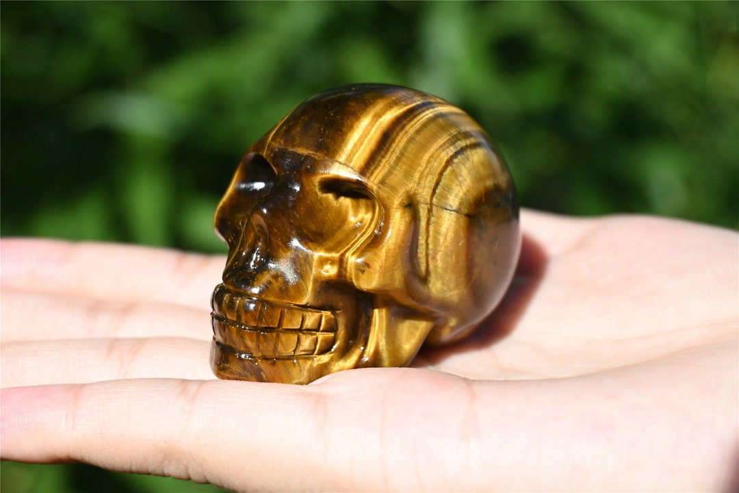2'' Natural Hand Carved Tiger' Eye Skull，crystal Carved Skull，crystal ...