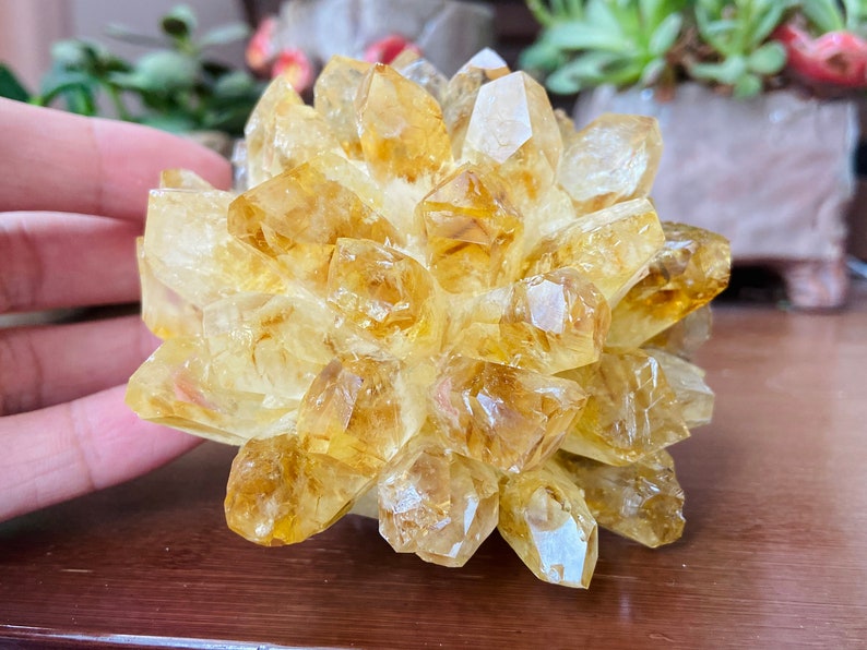 Crystal Cluster，300g+ Yellow Quartz Cluster Crystal，green Quartz Point ...