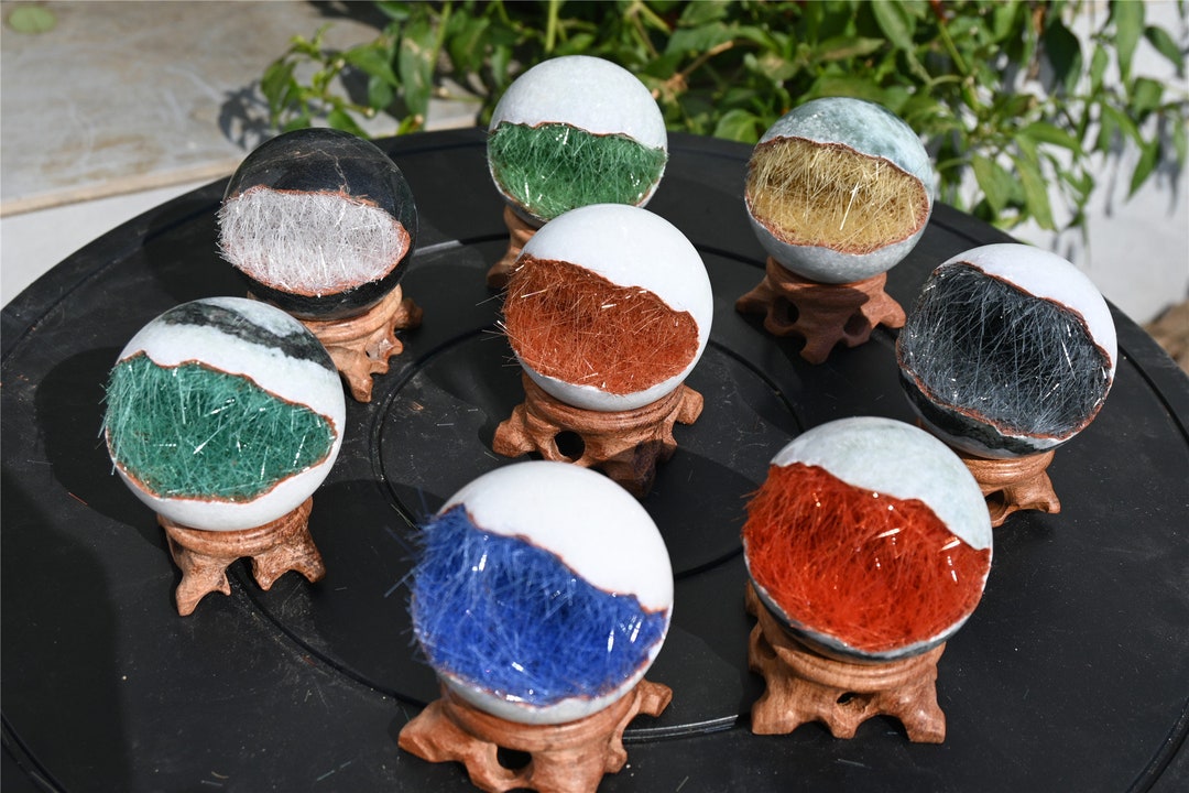 Needle Ironstone Crystal Ball: Open Mouth Magnesite Goethite Sphere ...