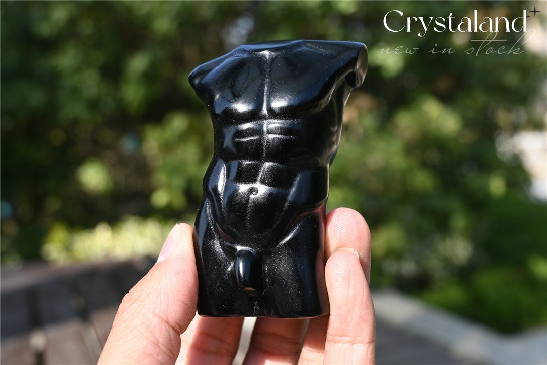 3.2'' Natural Hand Carved Obsidian Male Model，crystal Male Model ...