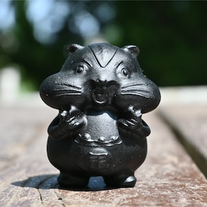 2'' Natural Hand Carved Obsidian Hamster/quartz Crystal/crystal Hamster ...