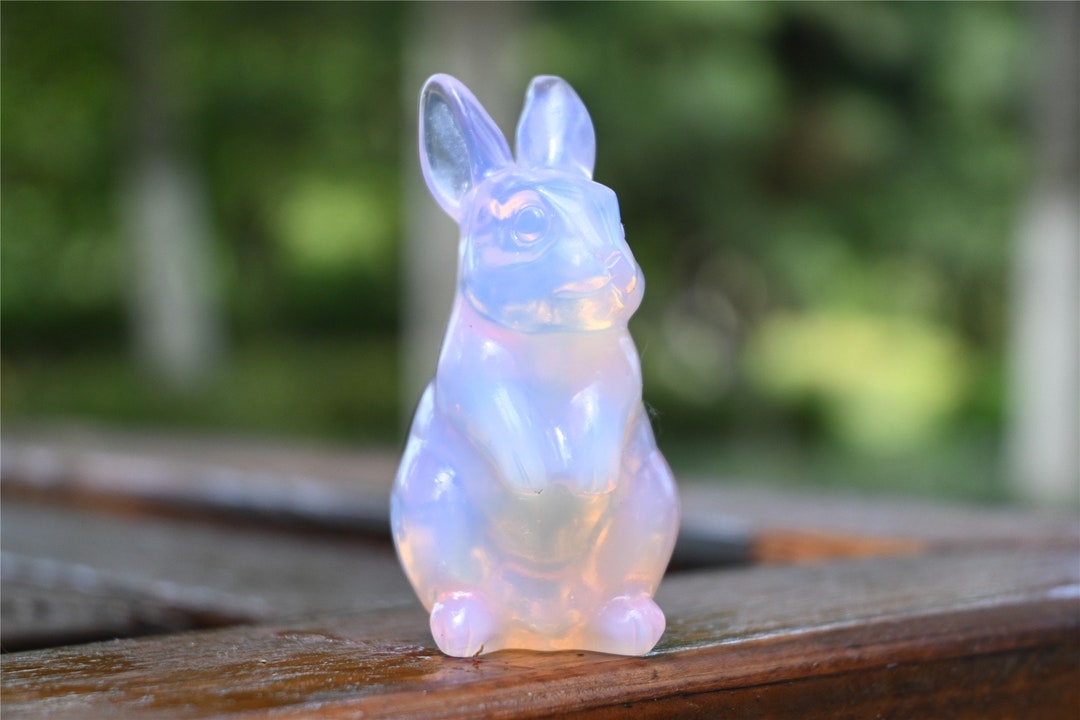 2.3'' Carved Pink Opalite Rabbit，quartz Crystal，crystal Character ...