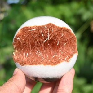 60mm+ Needle Ironstone Carved Ball,magnesite Goethite Crystal Ball,hand ...