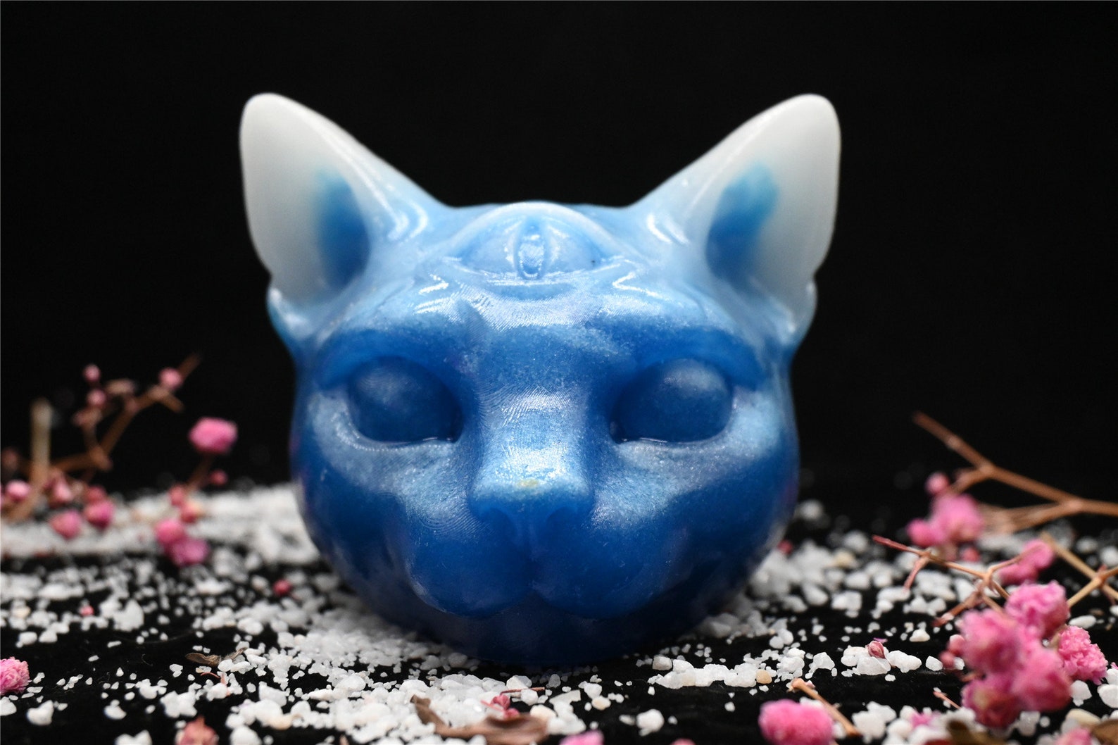 2.8'' Hand Carved Artificial Luminous Stone Cat - Etsy
