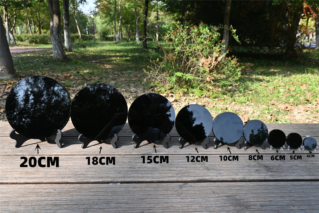 4-20CM+ Natural Obsidian Mirror,obsidian Wafer,black Obsidian Mirror ...