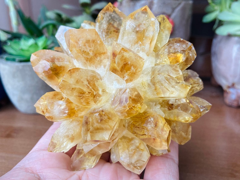 Crystal Cluster，300g+ Yellow Quartz Cluster Crystal，green Quartz Point ...
