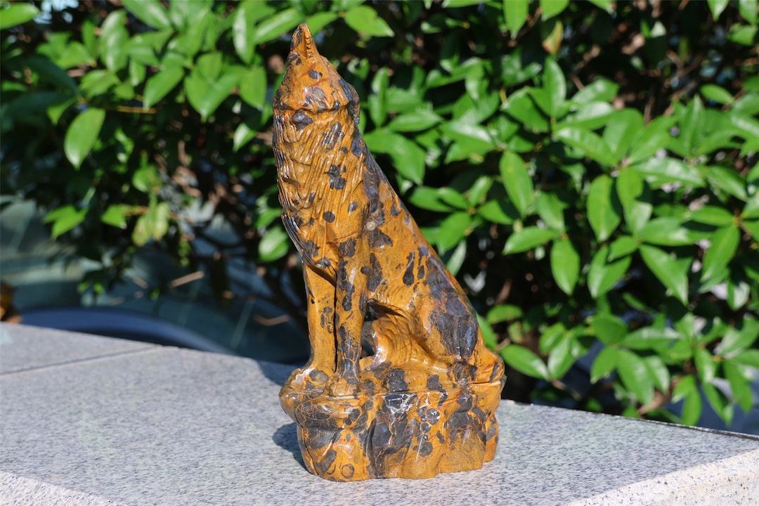 3.4'' Carved Natural Shanhuanghua Stone Wolf Skull，carved Wolf，crystal ...