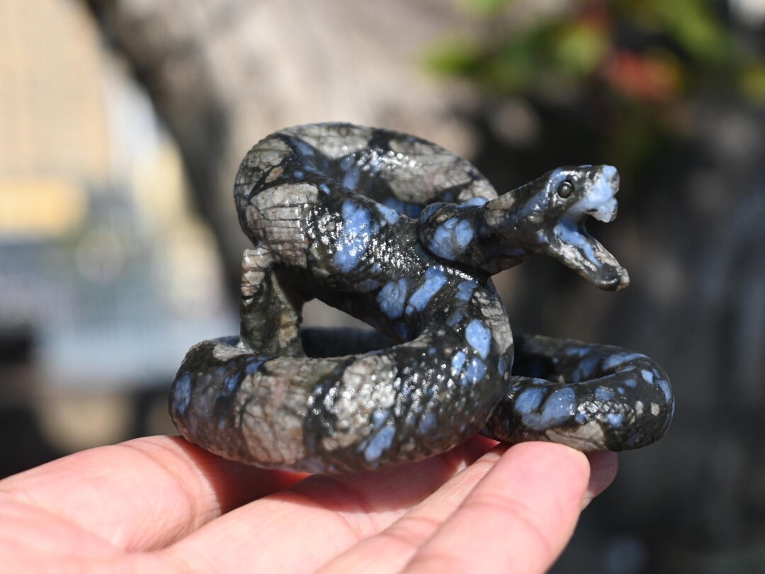 2.9'' Natural Rhyolite Carved Snake Figurine,quartz Crystal，crystal ...