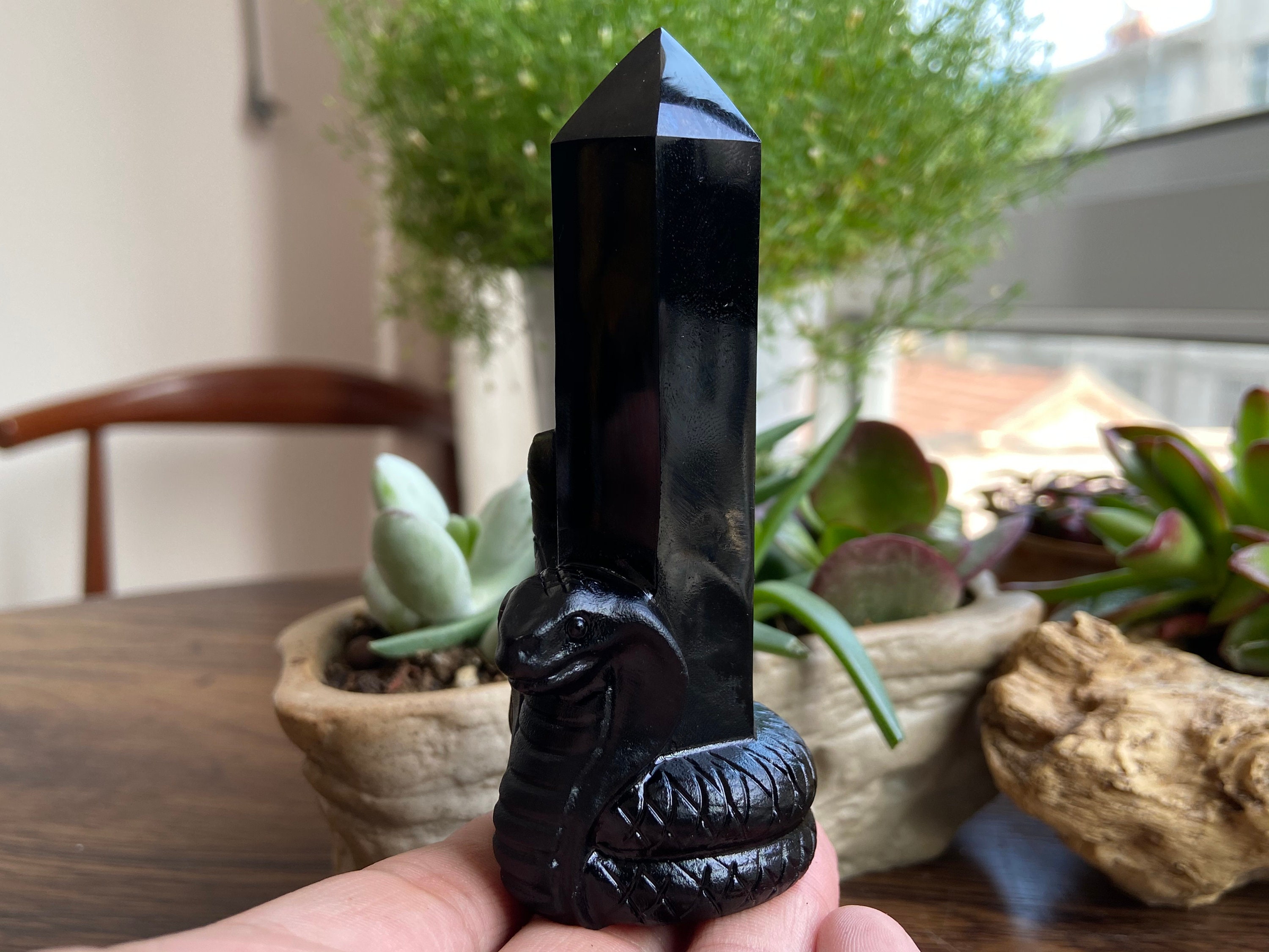 3.8'' Natural Hand Carved Obsidian Snakeobsidian - Etsy