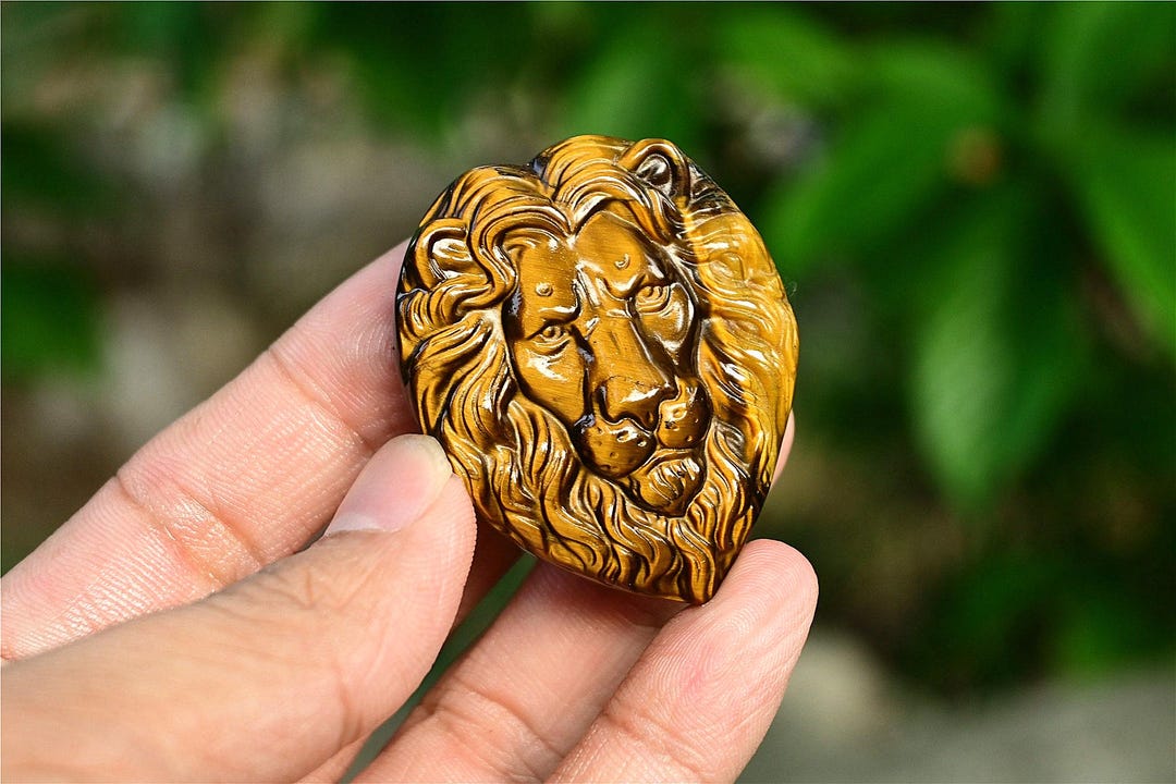 Carved Tiger's Eye Lion Skull,crystal Carved，quartz Crystal，birthday ...