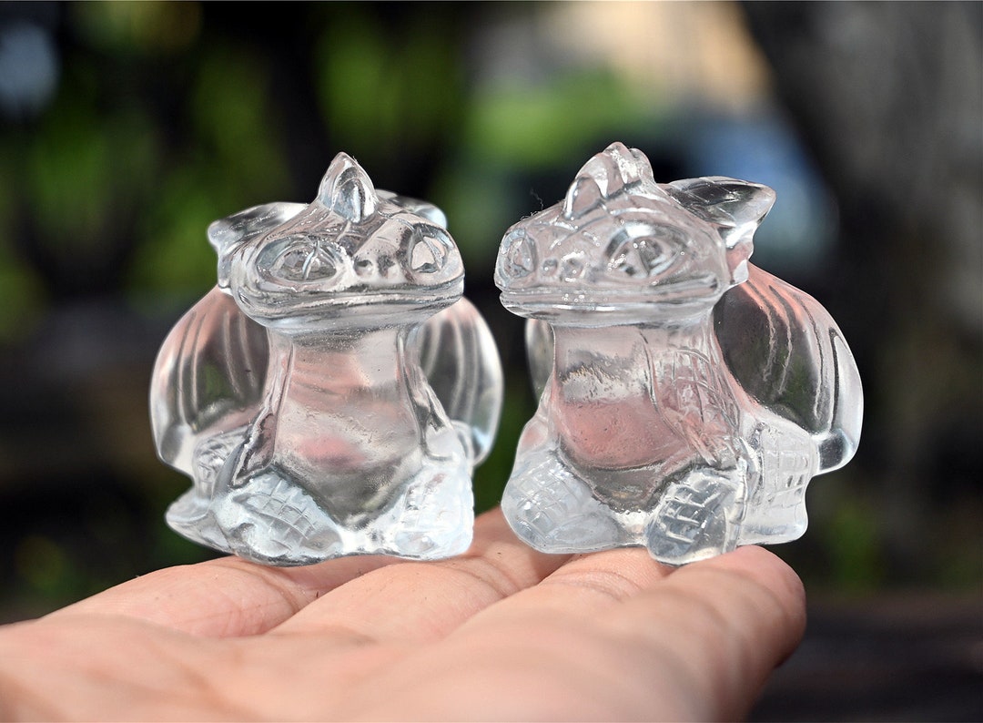 1.6'' Carved Clear Smelting Quartz Dragon，melting Dragon，crystal Decor ...