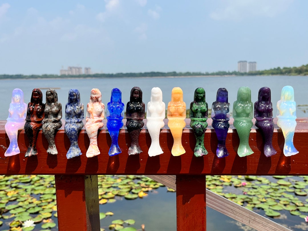 3.8'' Natural Crystal Mermaid Skull，halloween Gift，crystal Decor ...