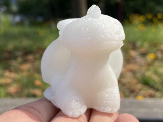 Home & Living 2 Natural Hand Carved White jade Dragon，Quartz Crystal ...