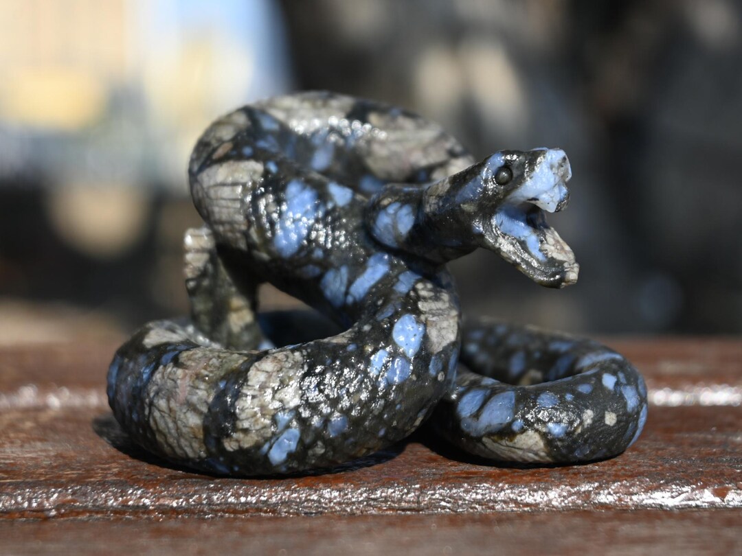 2.9" Natural Rhyolite Carved Snake, Snake Carving,quartz Crystal Carved ...
