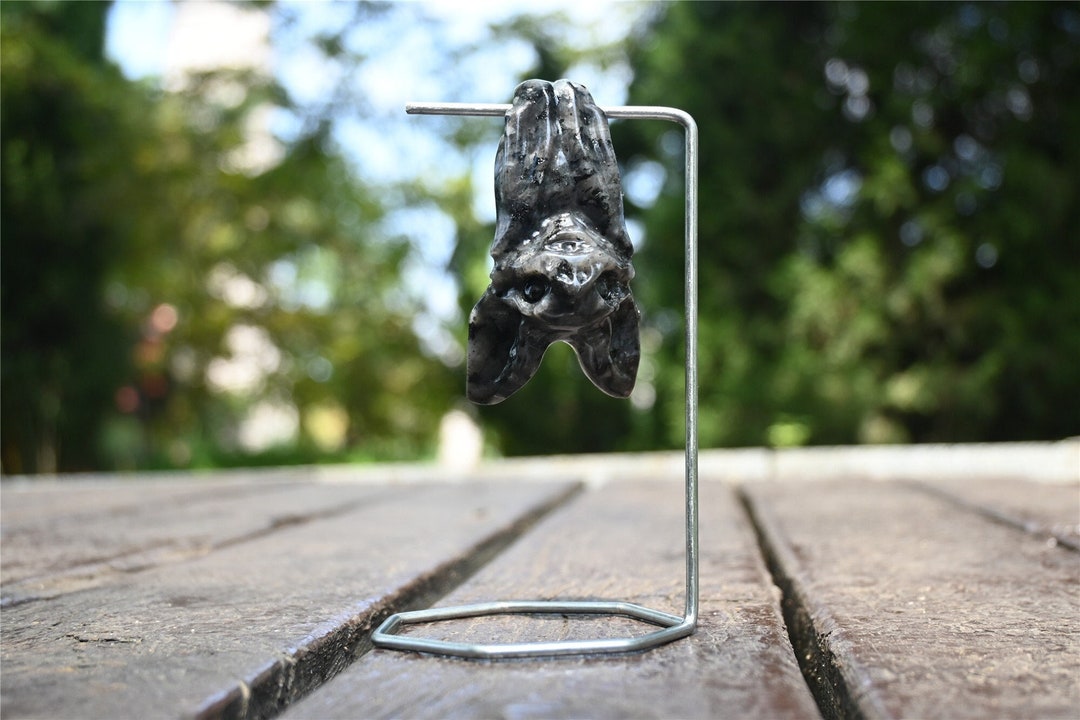 3.1'' Natural Spectrolite Bat，quartz Crystal Bat，larvikite Bat Skull ...