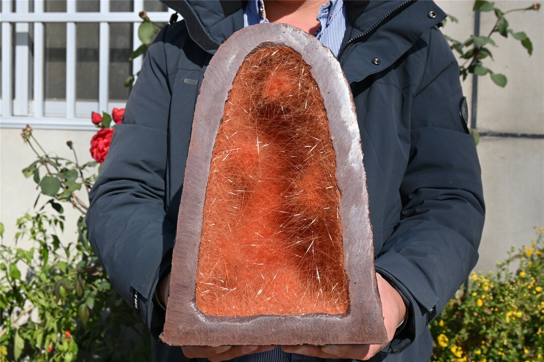 9-11LB+ Orange Needle Ironstone Specimen,open Mouth Magnesite Goethite ...