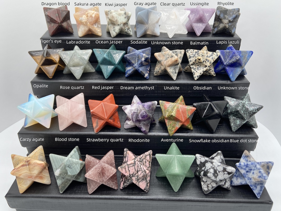 1'' Natural Hand Carved Crystal Merkaba Star，crystal Merkaba Star ...