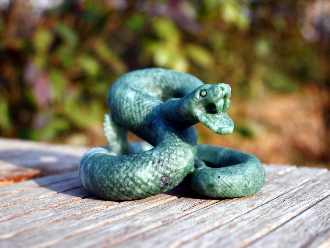 2.9" Natural Dushan Jade Carved Snake, Snake Carving,quartz Crystal ...