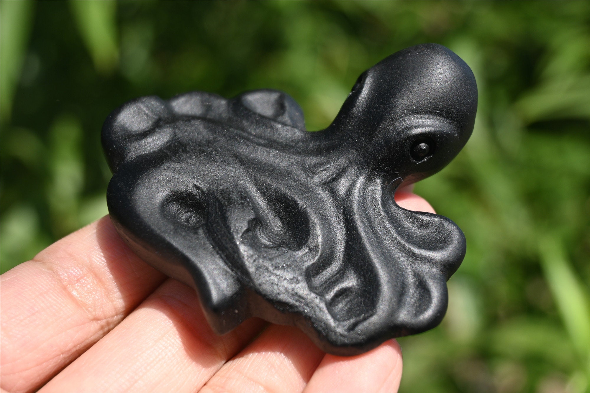 2.4'' Natural Hand Carved Obsidian Cute - Etsy
