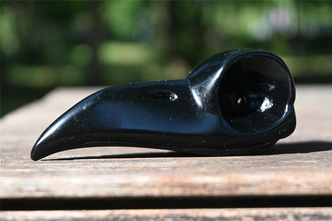 3.8'' Natural Hand Carved Obsidian Bird Skull，quartz Crystal，crystal ...